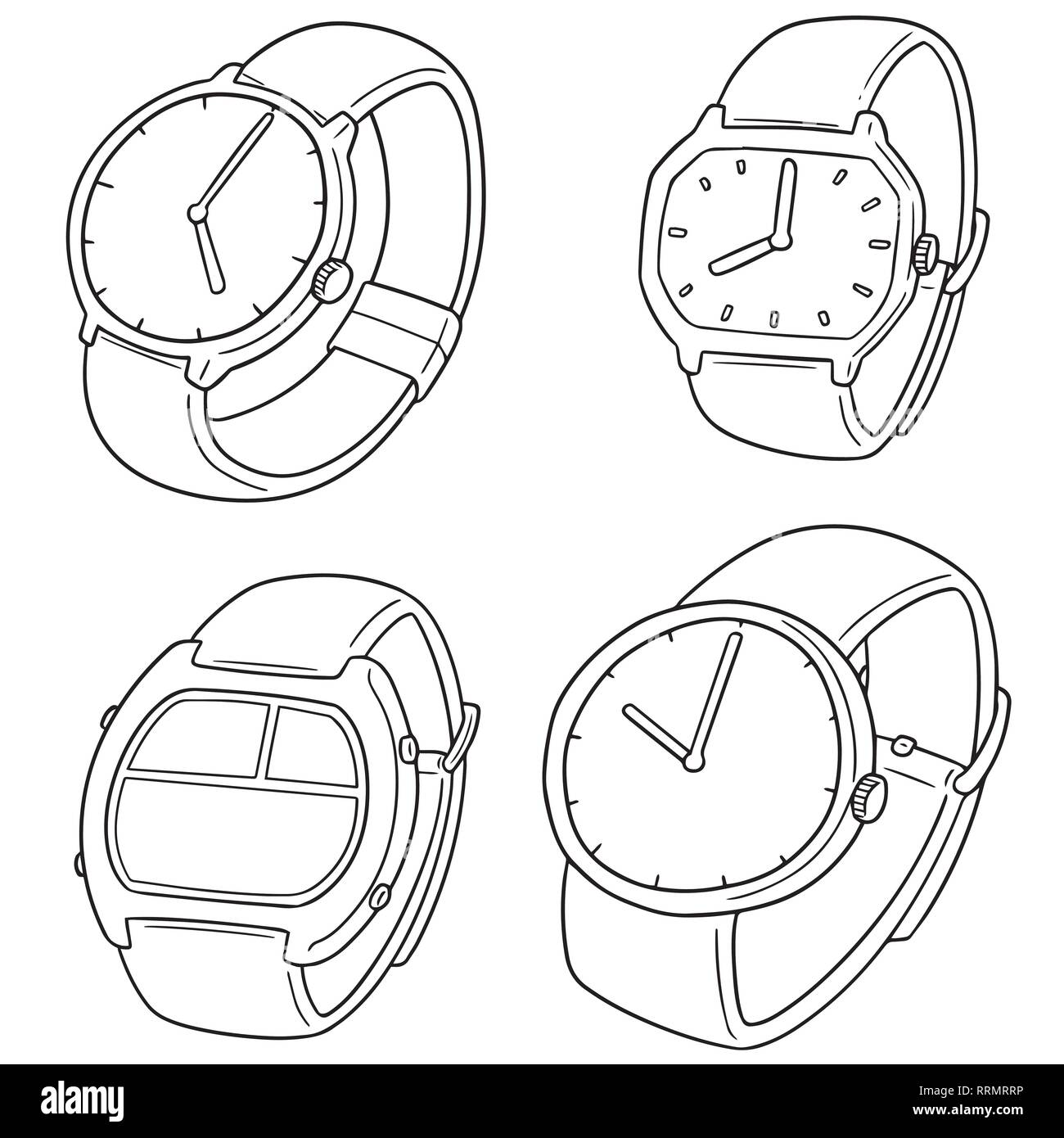 vector set of watch Stock Vector Image & Art - Alamy