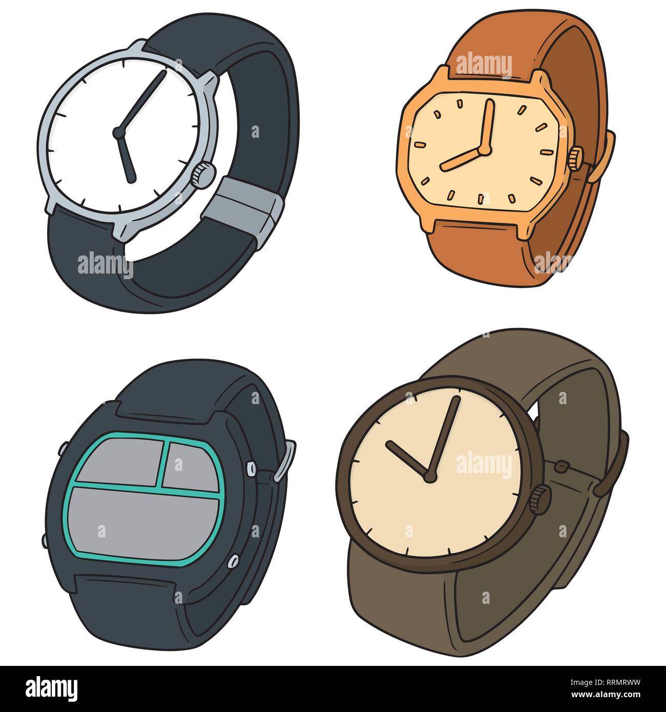 vector set of watch Stock Vector Image & Art - Alamy