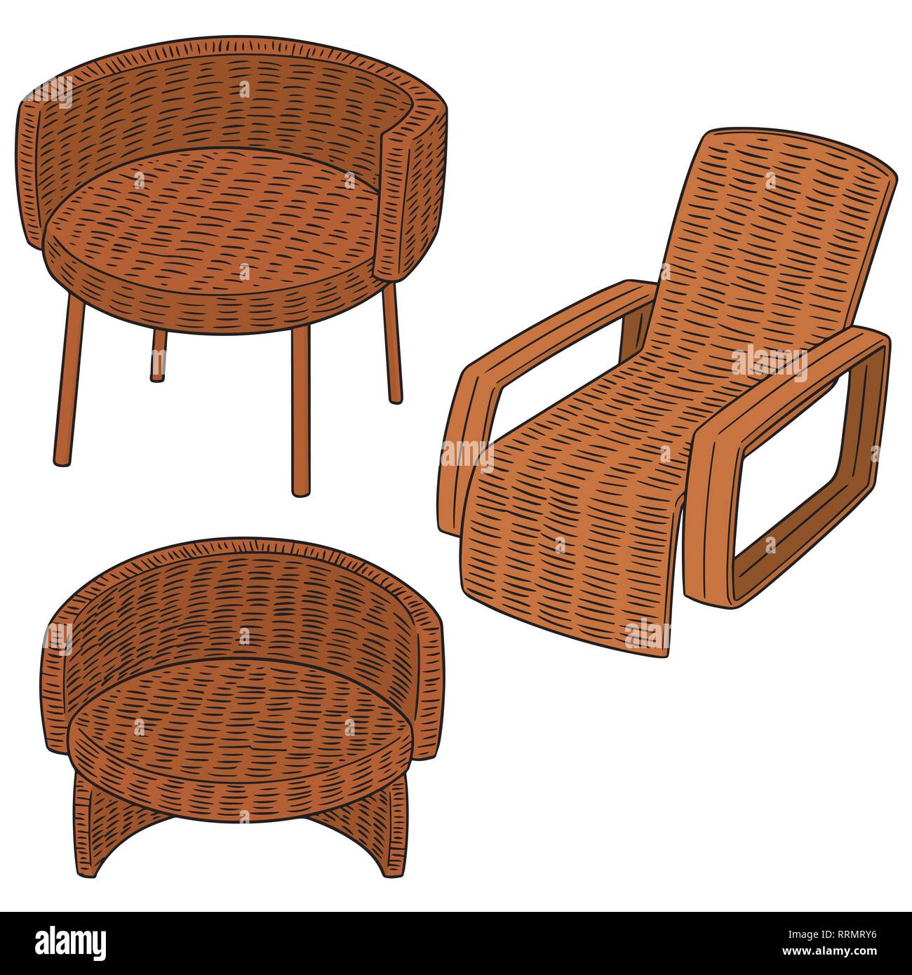 Simple line drawing wicker Stock Vector Images - Alamy