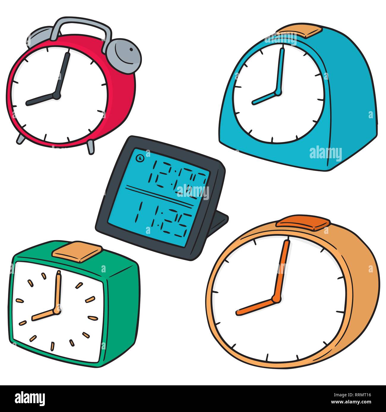 Alarm clock decor on Stock Vector Images - Alamy