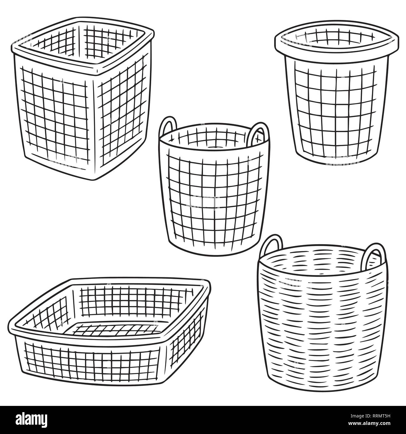 vector set of basket Stock Vector Image & Art - Alamy