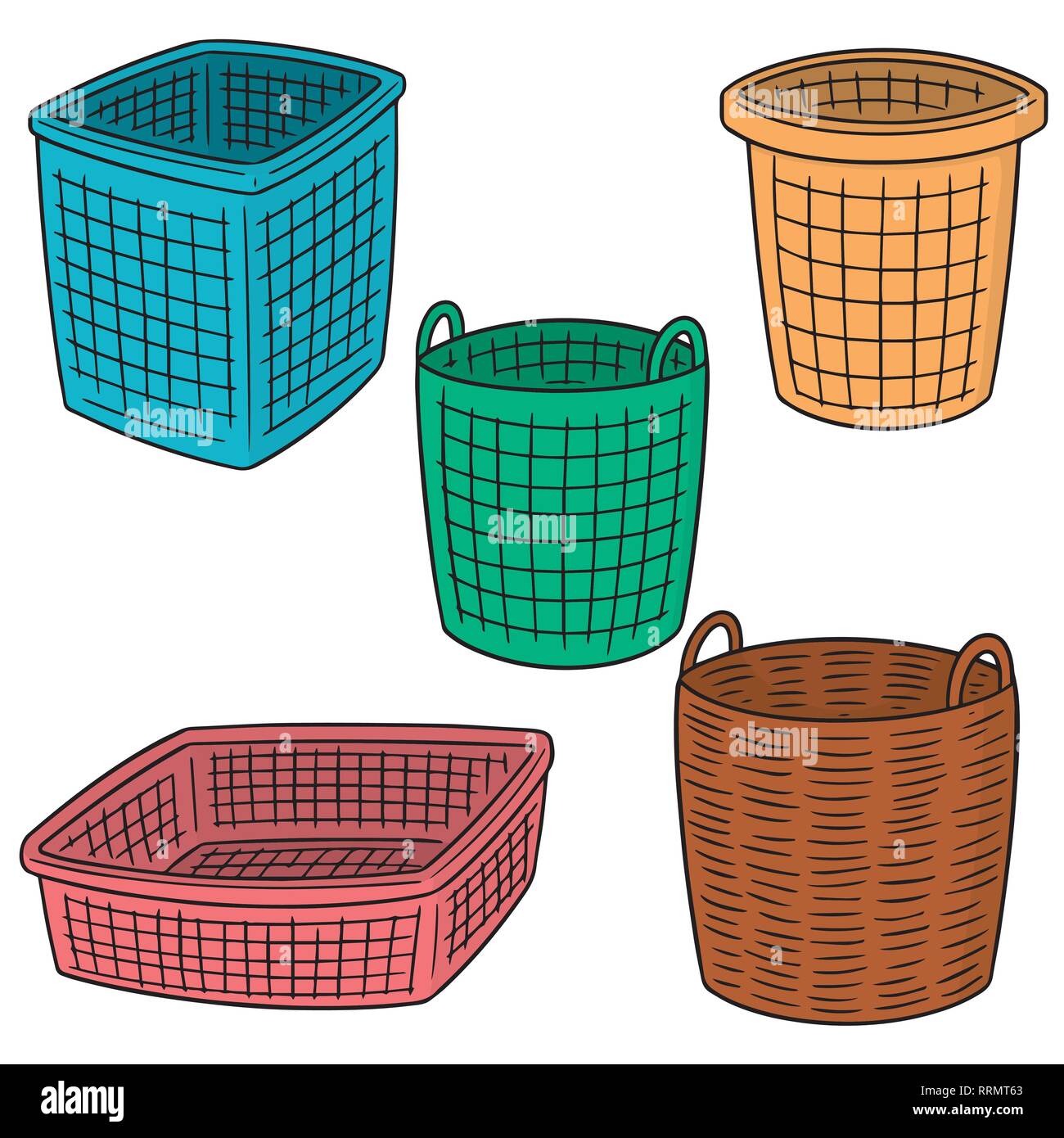 vector set of basket Stock Vector Image & Art - Alamy
