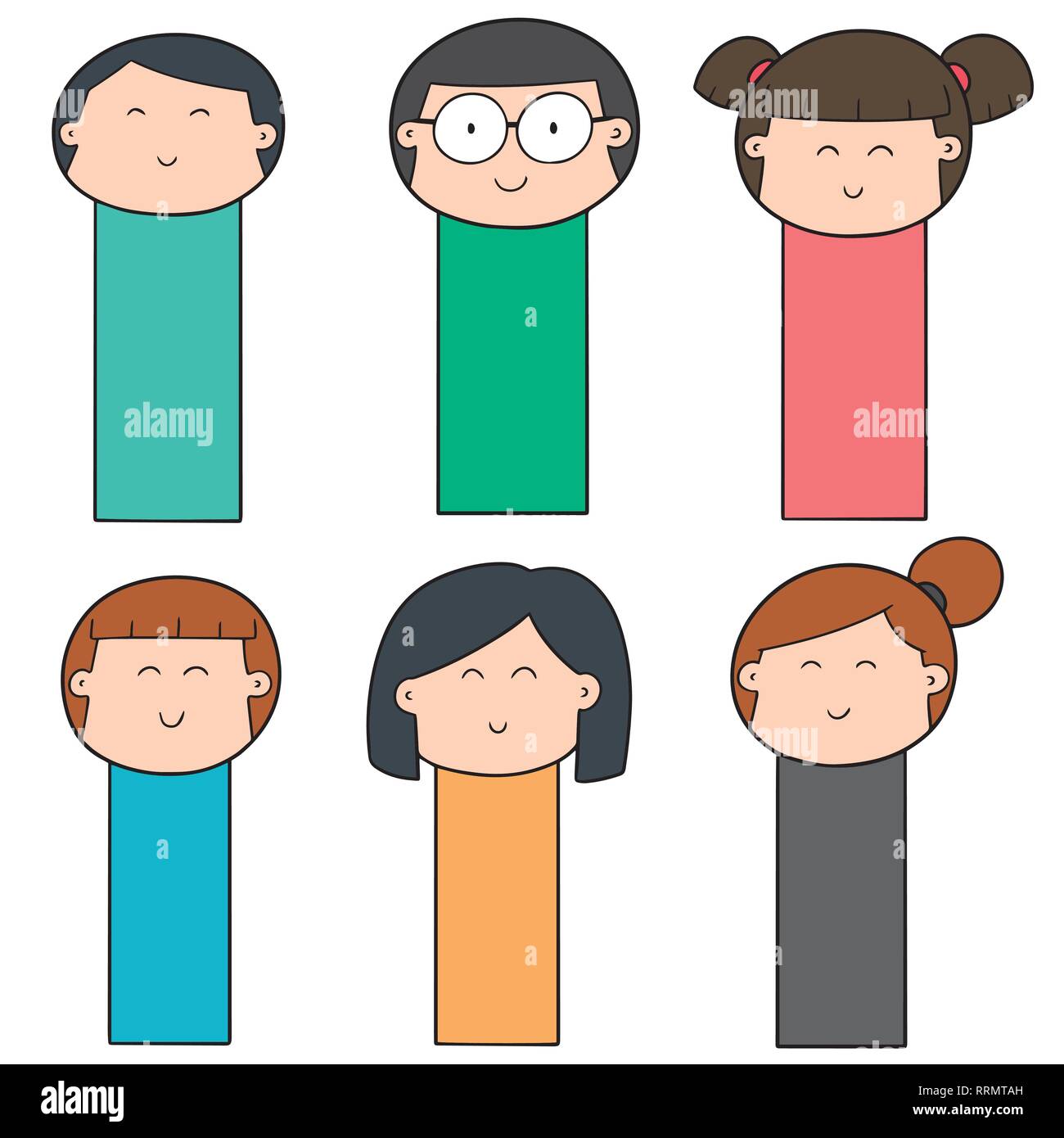 vector set of cartoon face bookmark Stock Vector Image & Art - Alamy