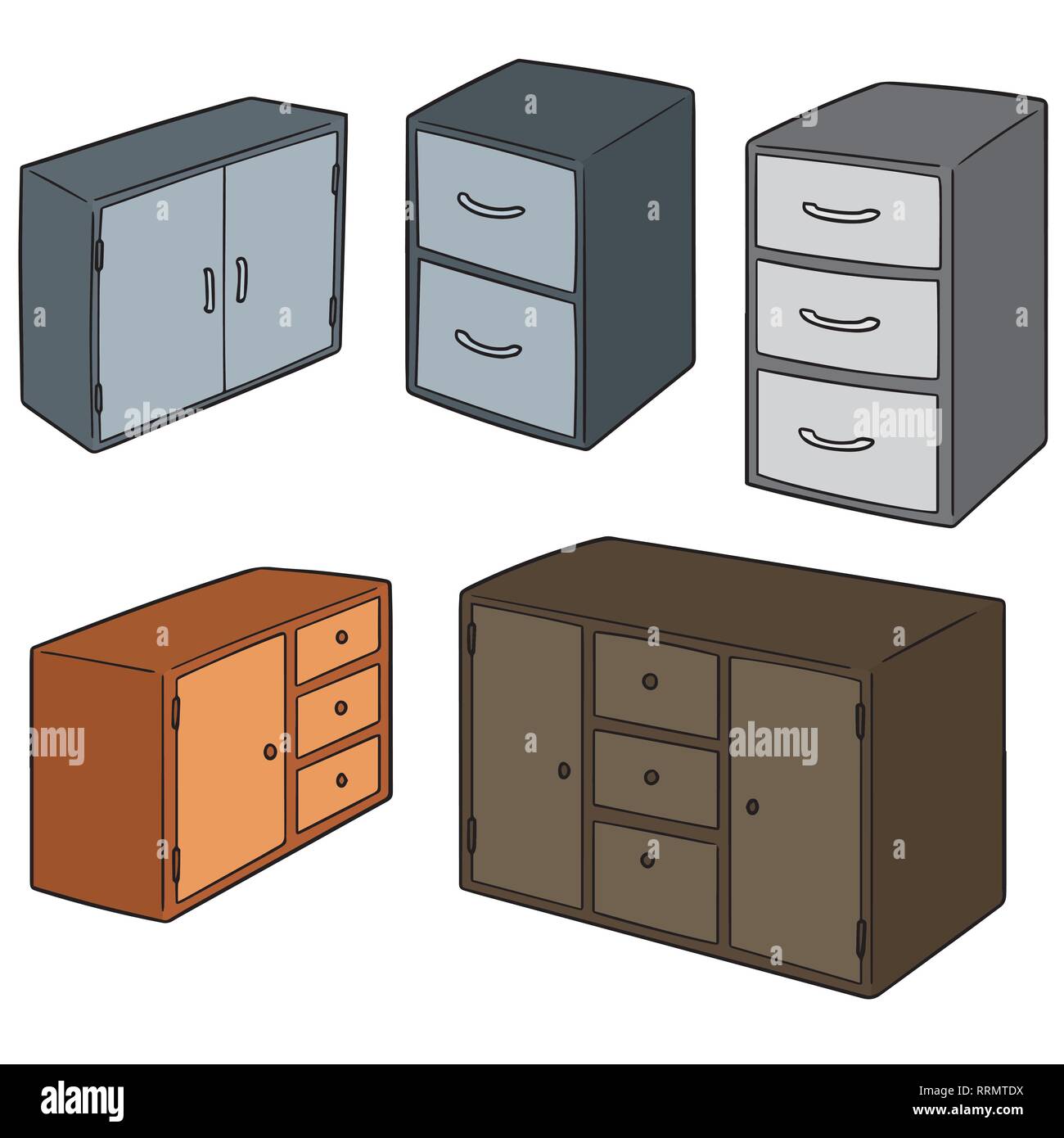 vector set of drawer Stock Vector Image & Art - Alamy