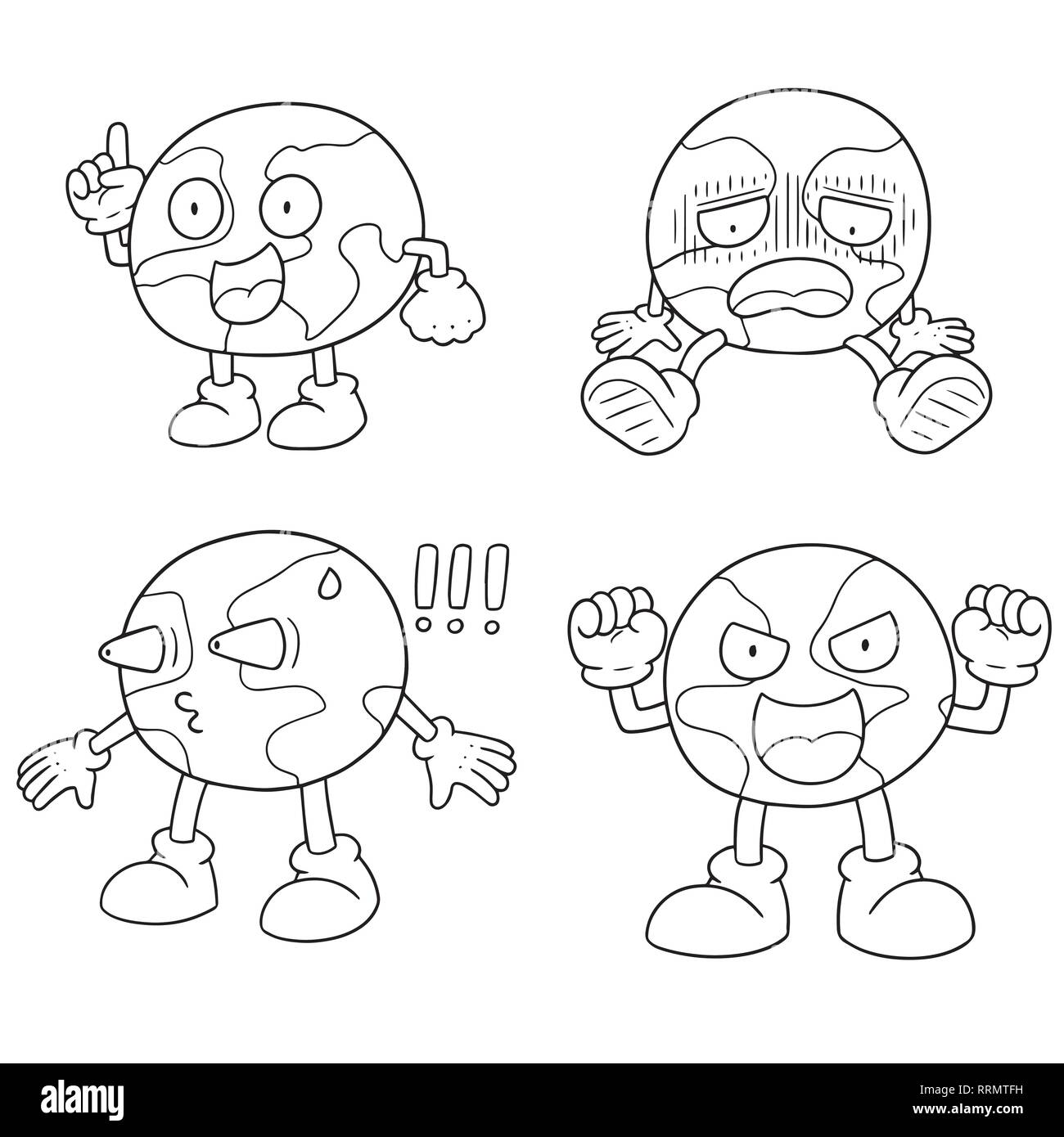 vector set of cartoon earth Stock Vector Image & Art - Alamy