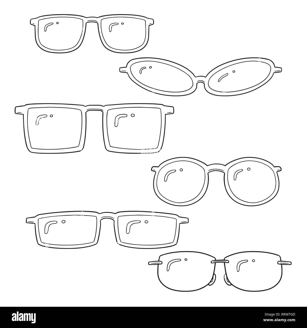 vector set of eyeglasses Stock Vector Image & Art - Alamy