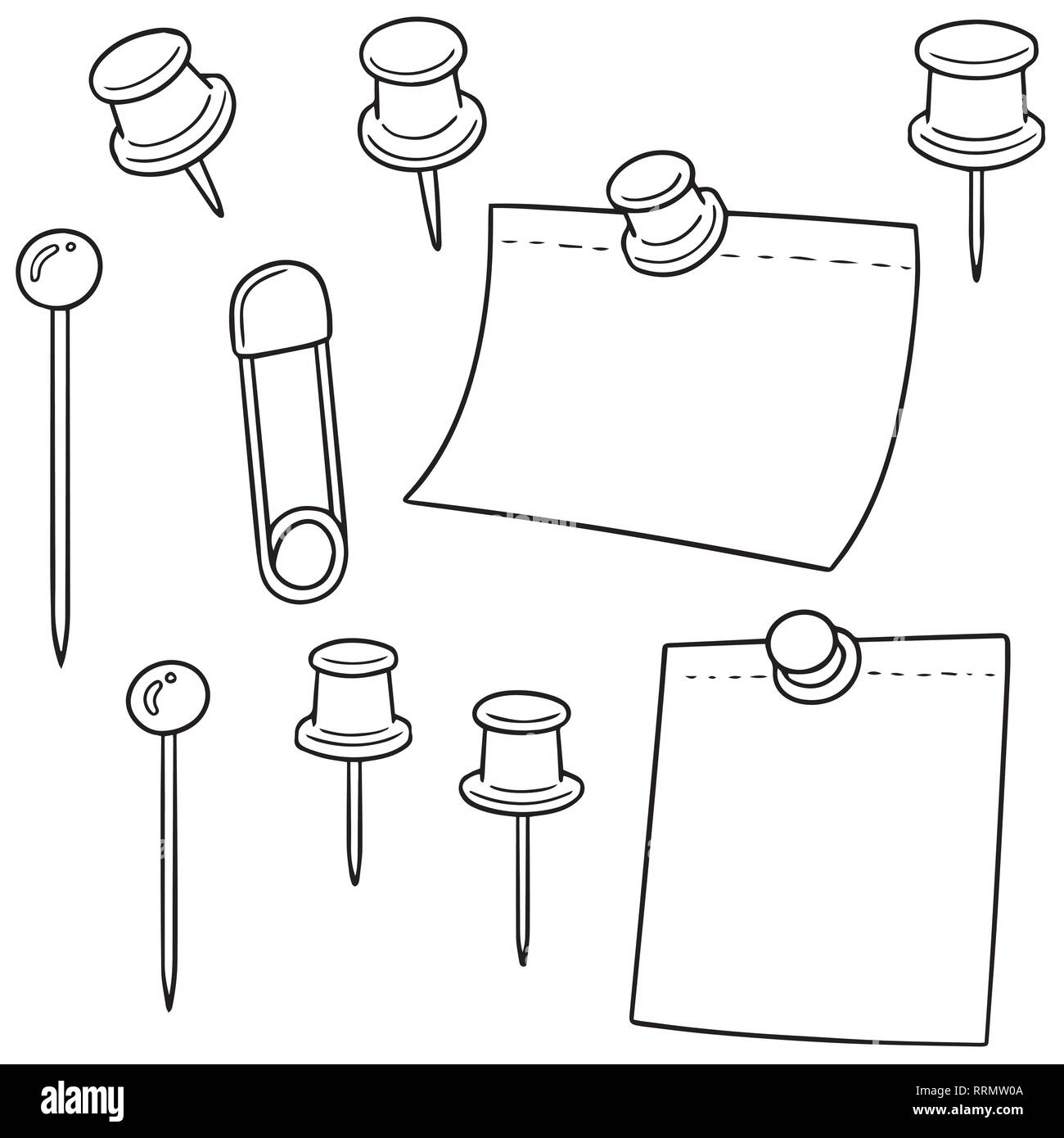 Note pin icon cartoon Black and White Stock Photos & Images - Alamy