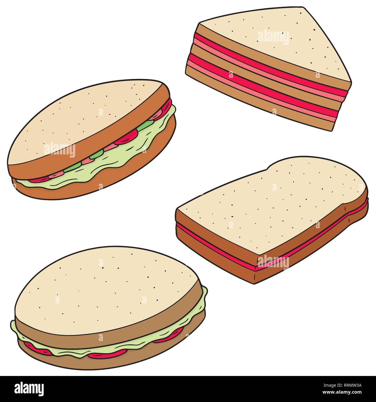 vector set of sandwich Stock Vector Image & Art - Alamy