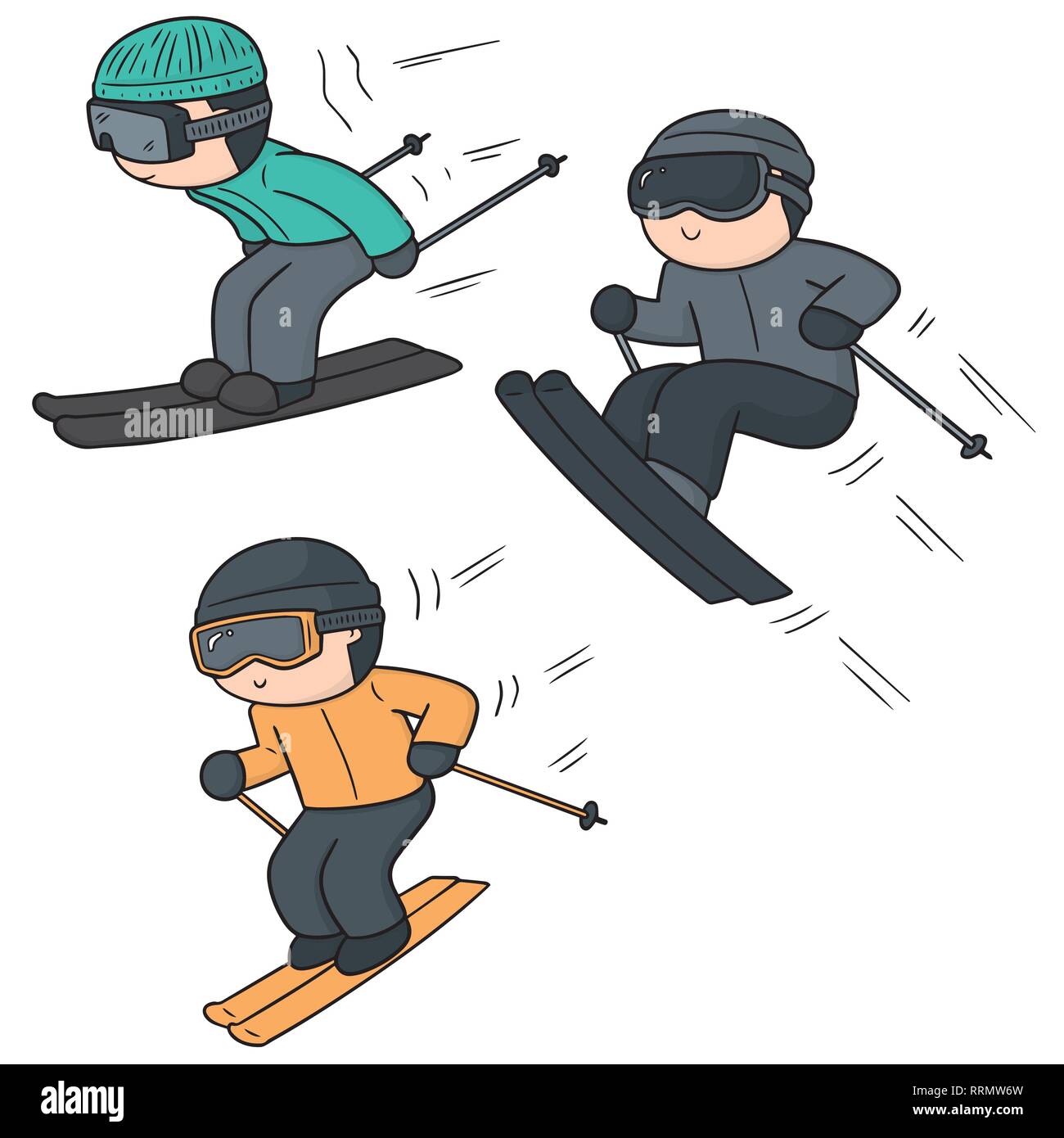 vector set of skiing Stock Vector Image & Art - Alamy