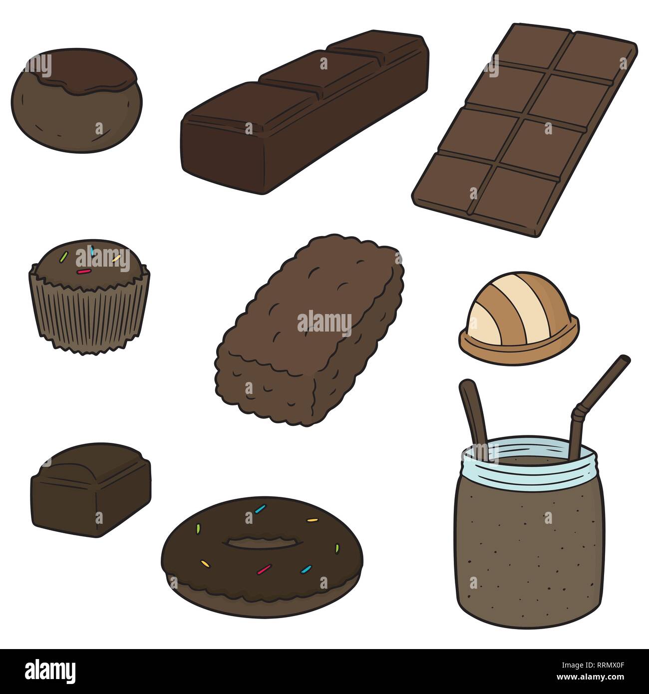 vector set of chocolate Stock Vector Image & Art - Alamy