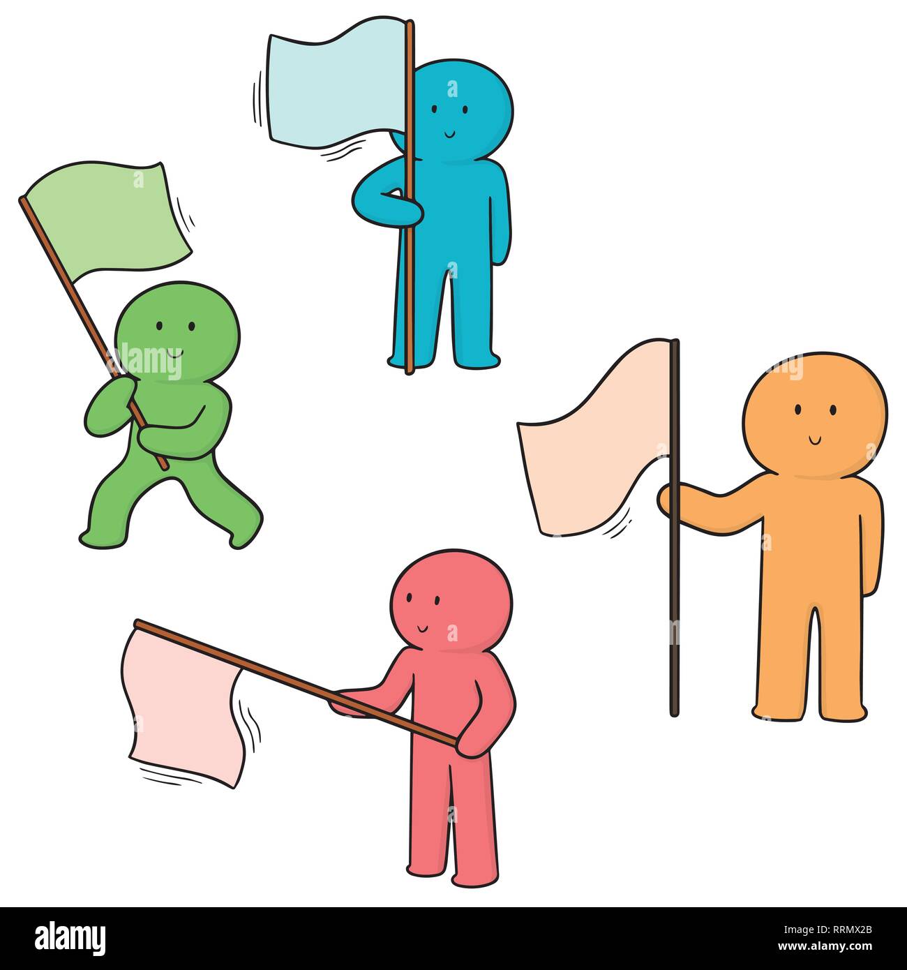 vector set of people and flag Stock Vector Image & Art - Alamy