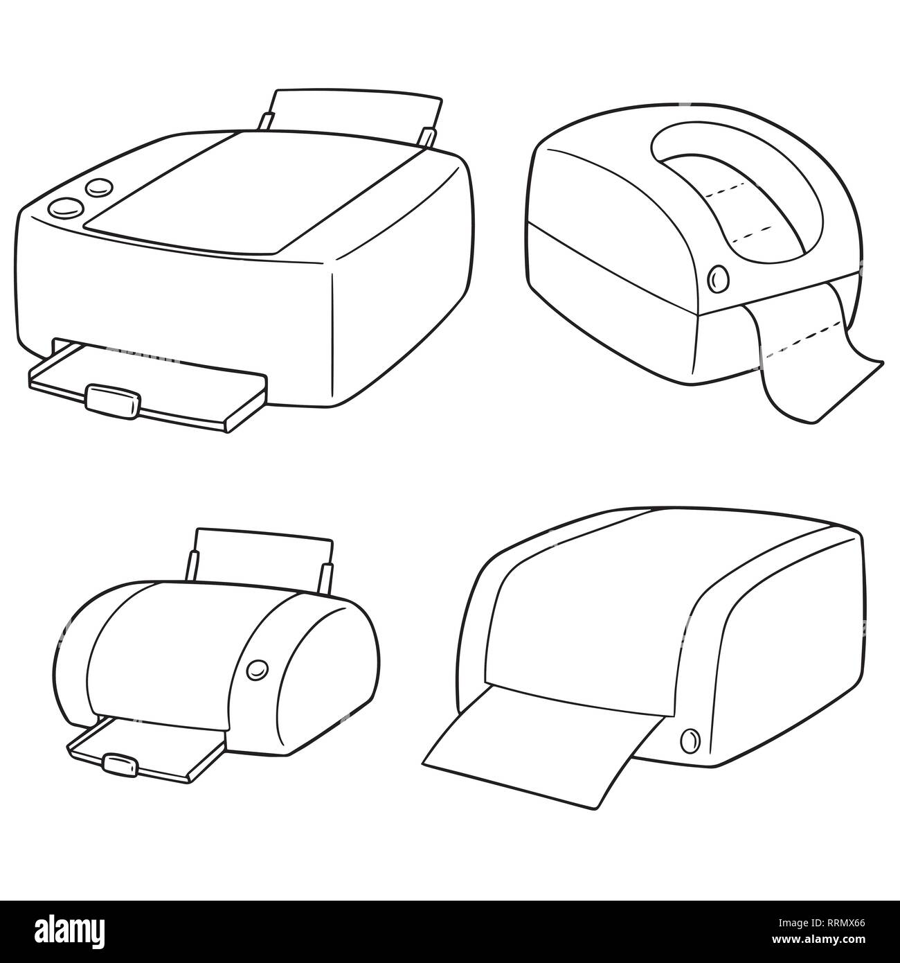 vector set of printer Stock Vector Image & Art - Alamy