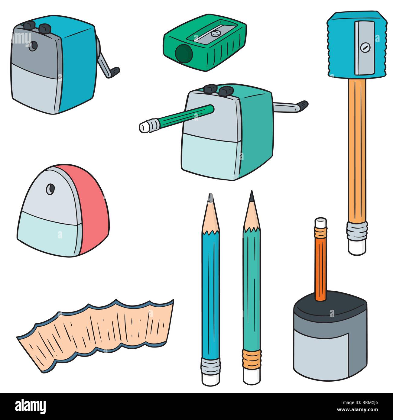vector set of pencil sharpener Stock Vector Image & Art - Alamy