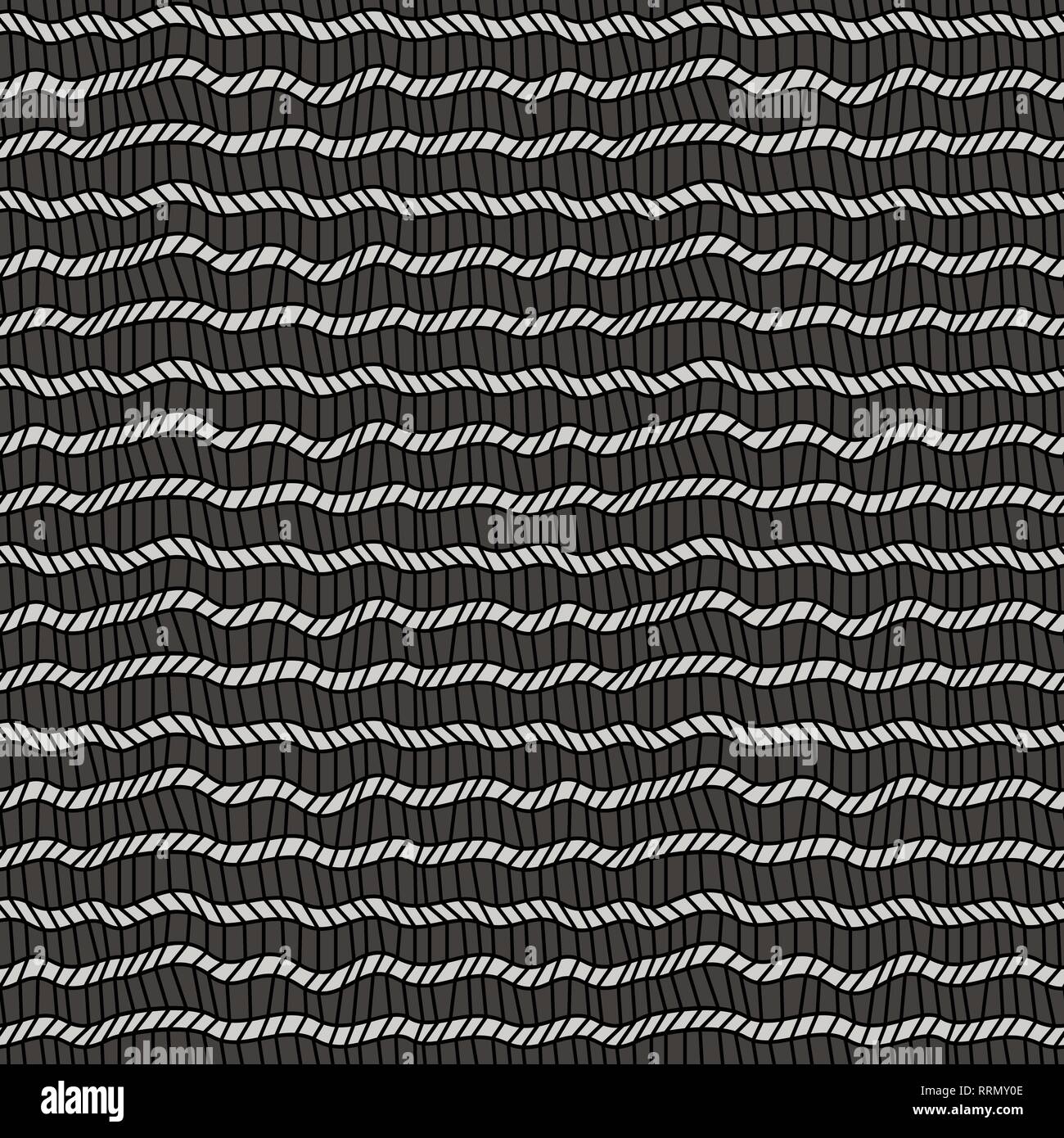 Seamless pattern with zigzag and wavy lines in monochrome colors ...