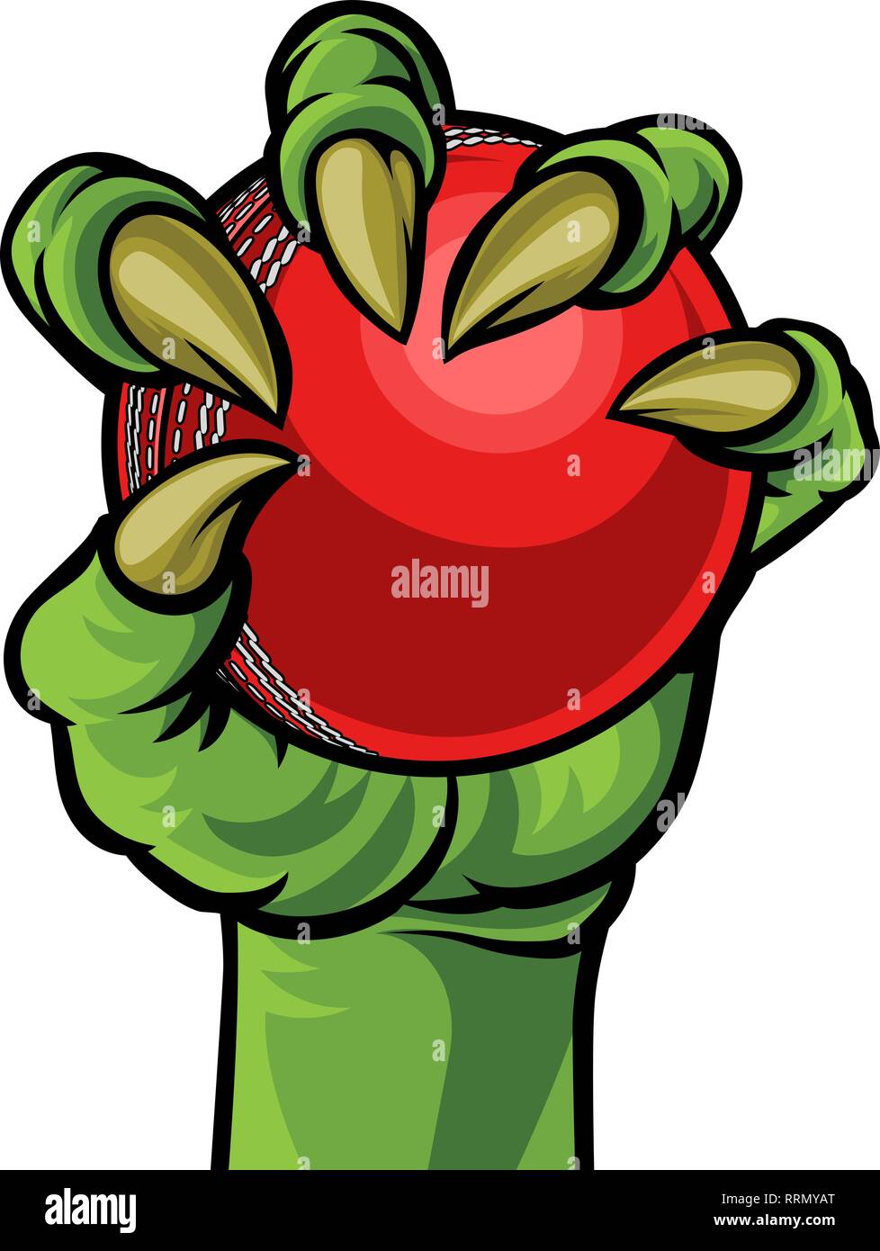 Claw Monster Hand Holding a Cricket Ball Stock Vector Image & Art - Alamy