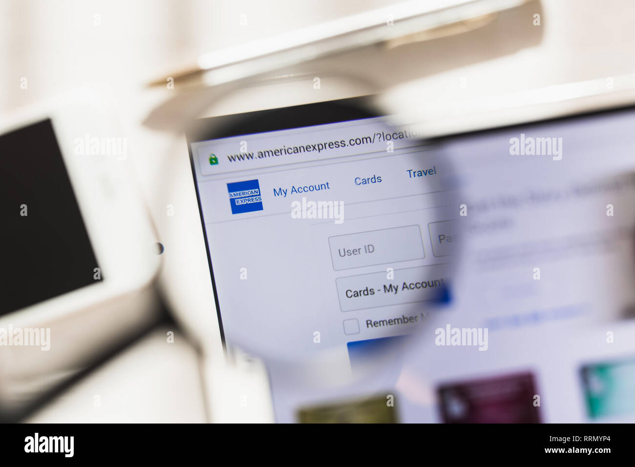 New York, USA - 27 February 2019: American Express Company official ...