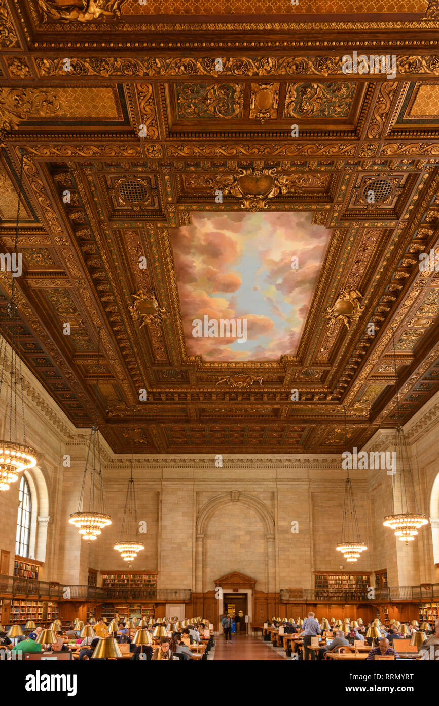 USA, American, New York, Manhattan, Midtown, Public Library, The Rose ...