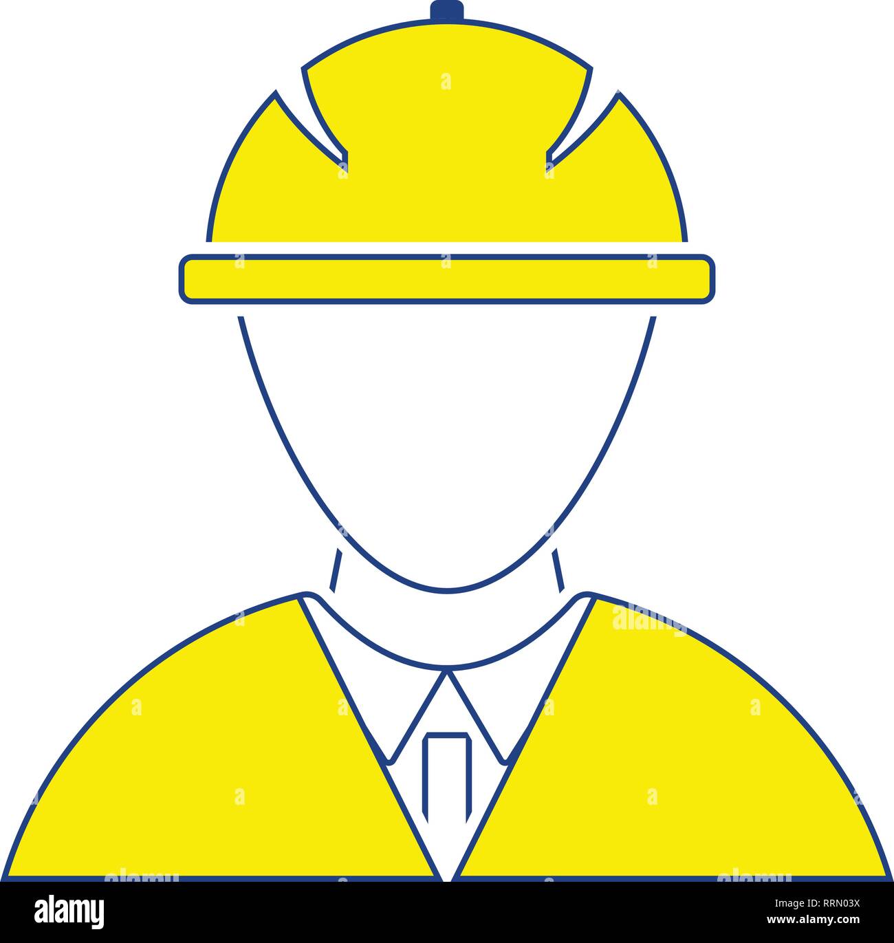 Icon of construction worker head in helmet. Thin line design. Vector ...