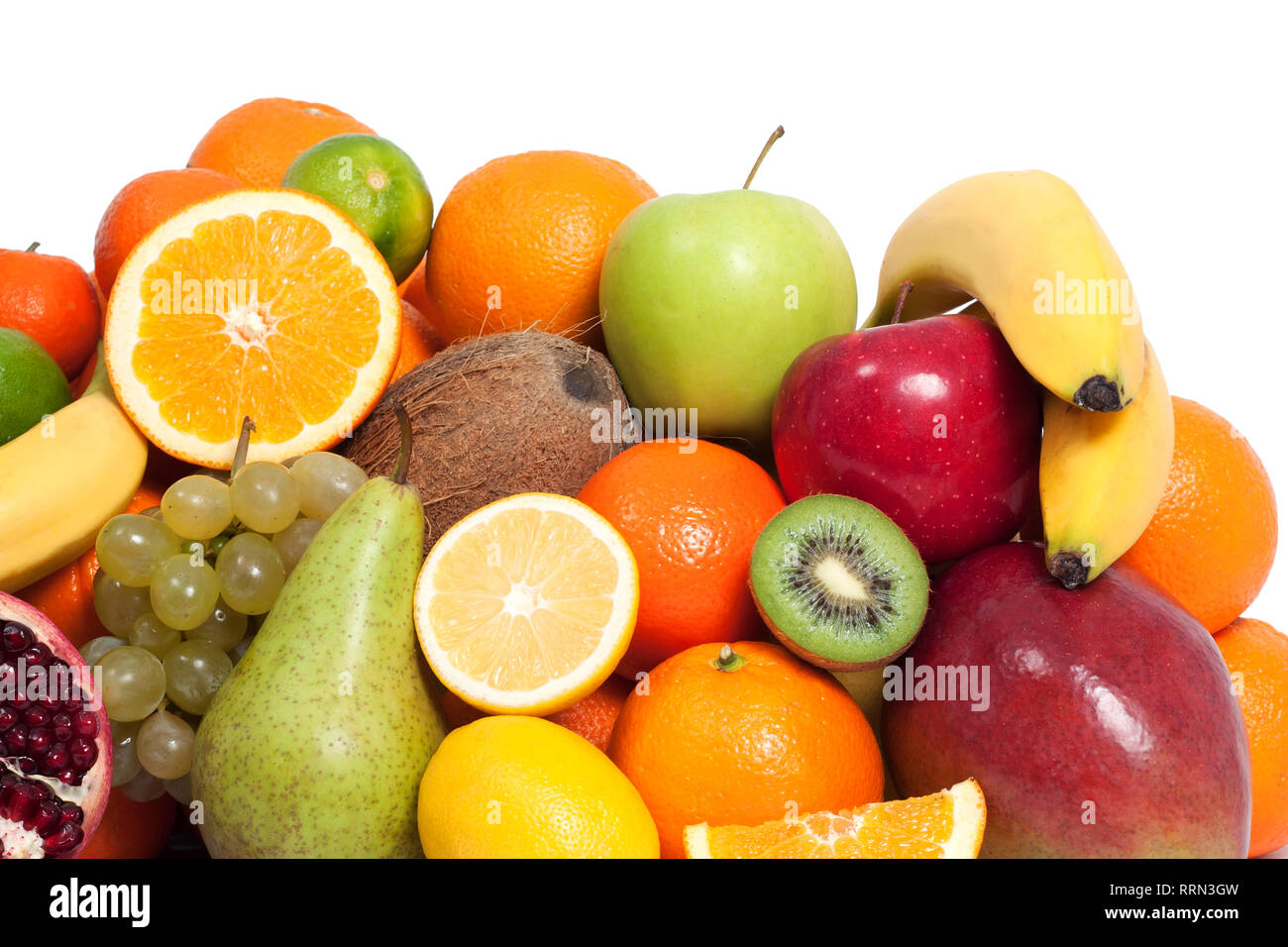 Fresh fruit in a white background Stock Photo - Alamy