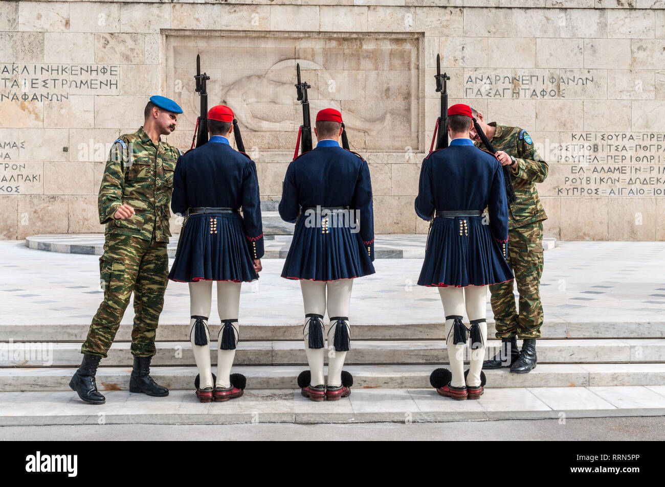 Athens, Greece - November 1, 2017: Ceremonial of guard (Evzones) at the ...
