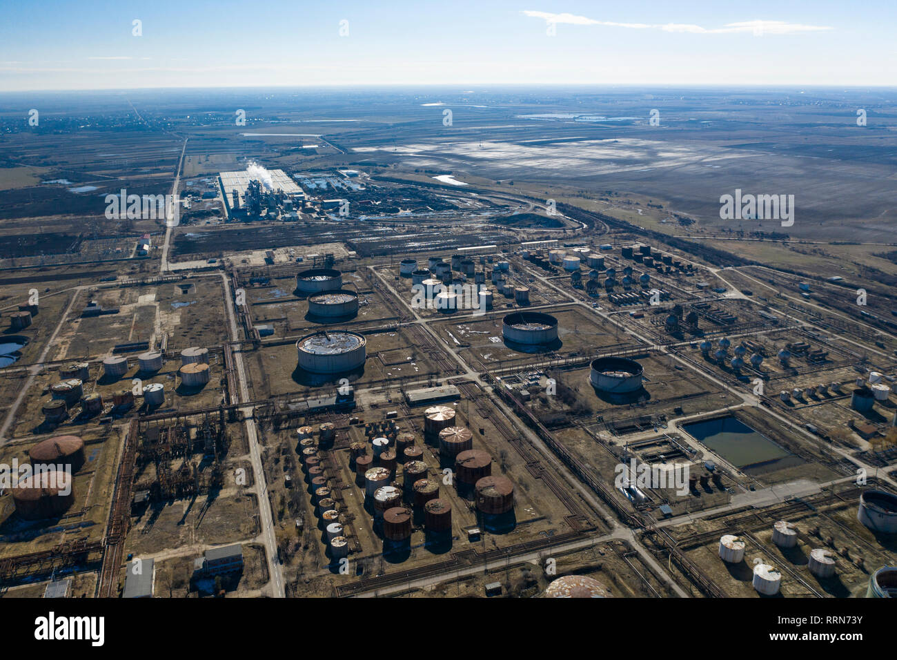 Aerial photo Of Oil Refinery Stock Photo - Alamy