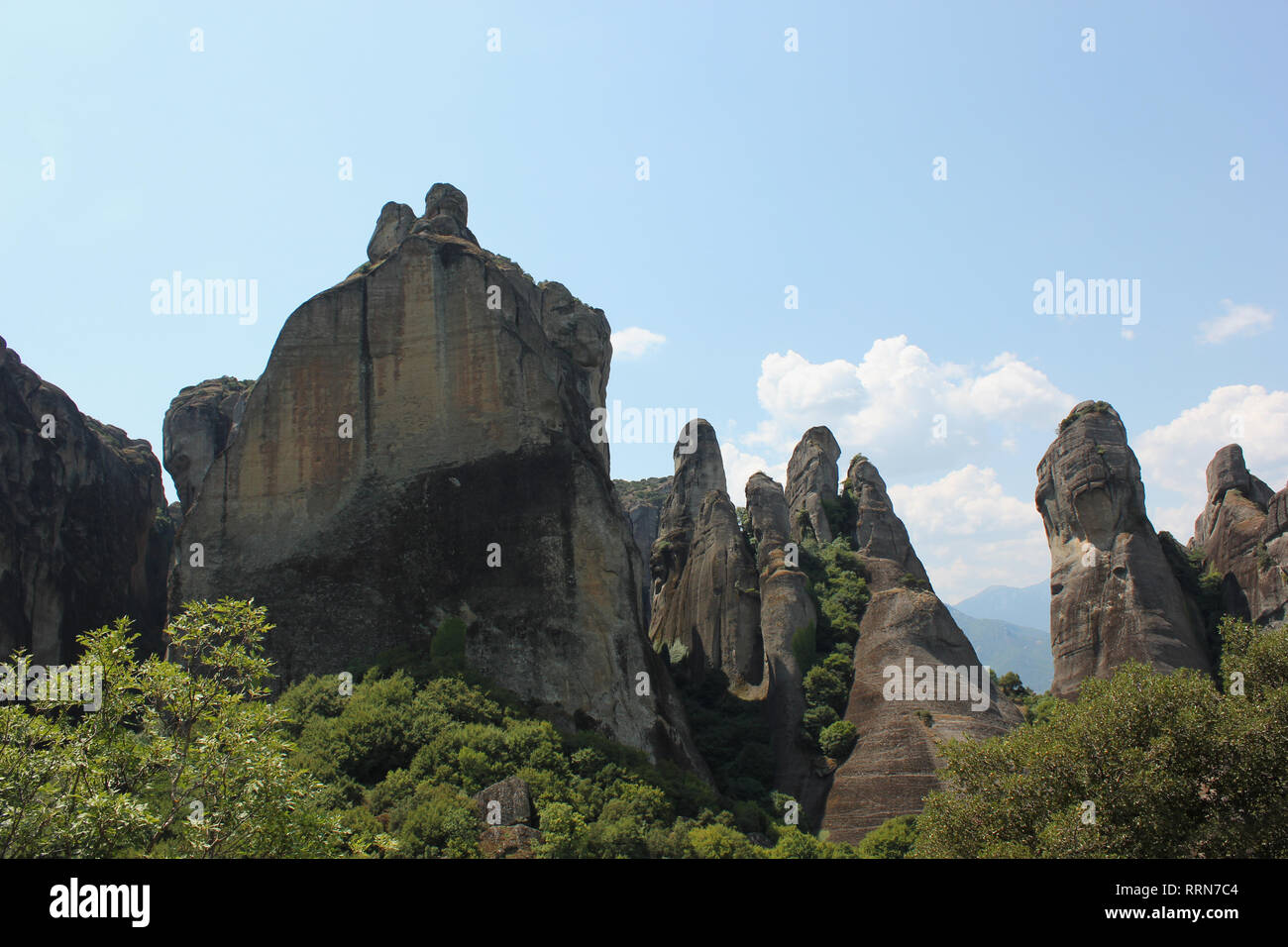 Landscape of Meteora rock formation Kalambaka Greece Stock Photo - Alamy
