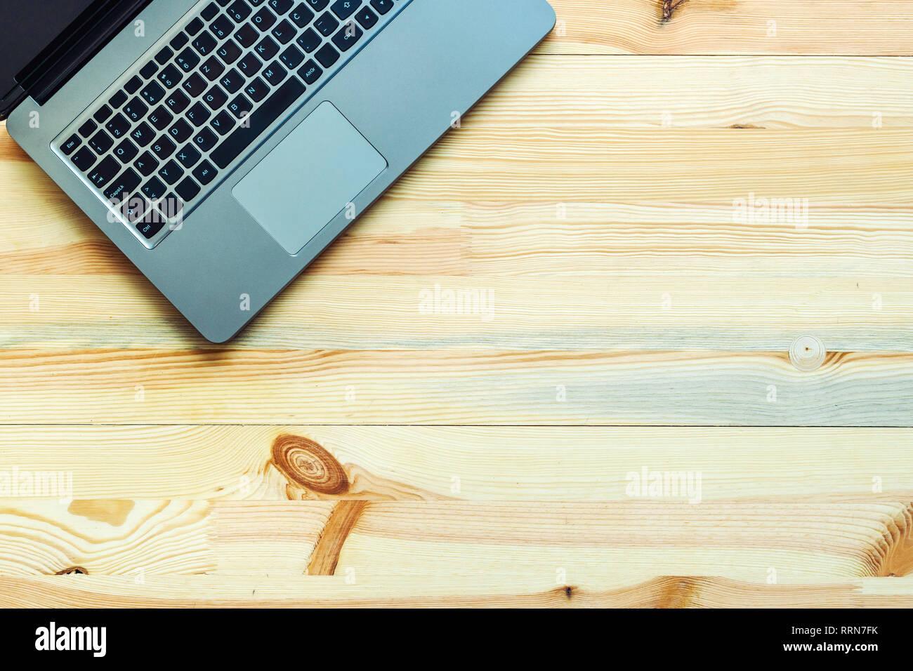 Laptop computer on desk with copy space, top view Stock Photo - Alamy
