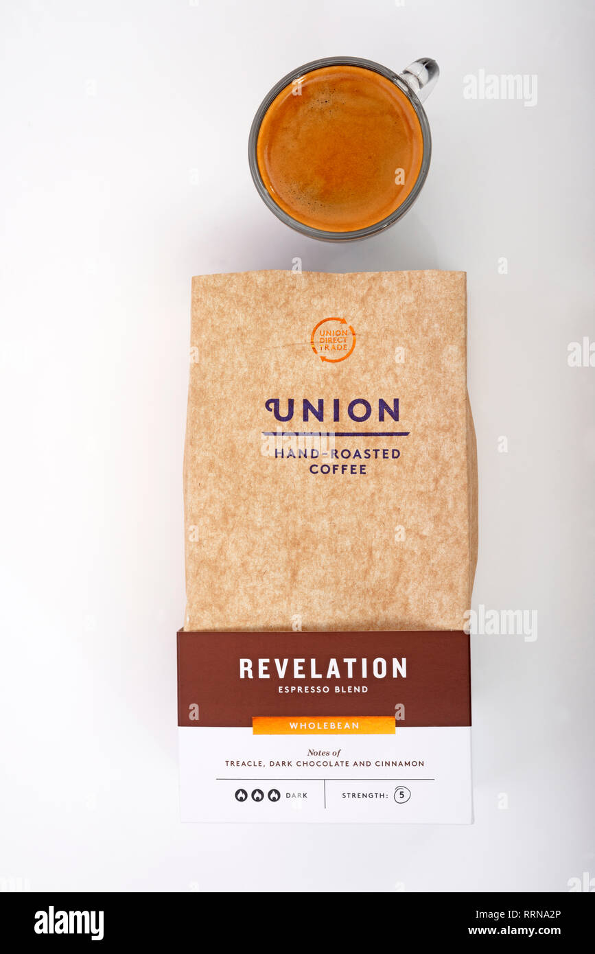 Union hand-roasted coffee beans Stock Photo - Alamy