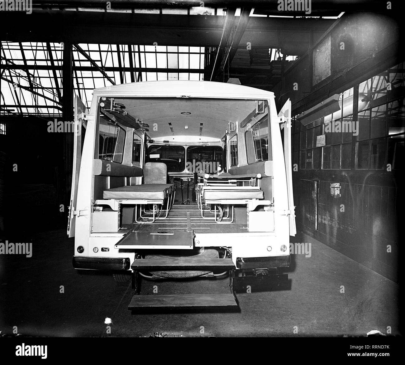 1956 Morris LD hospital transport vehicle conversion (showing bench ...