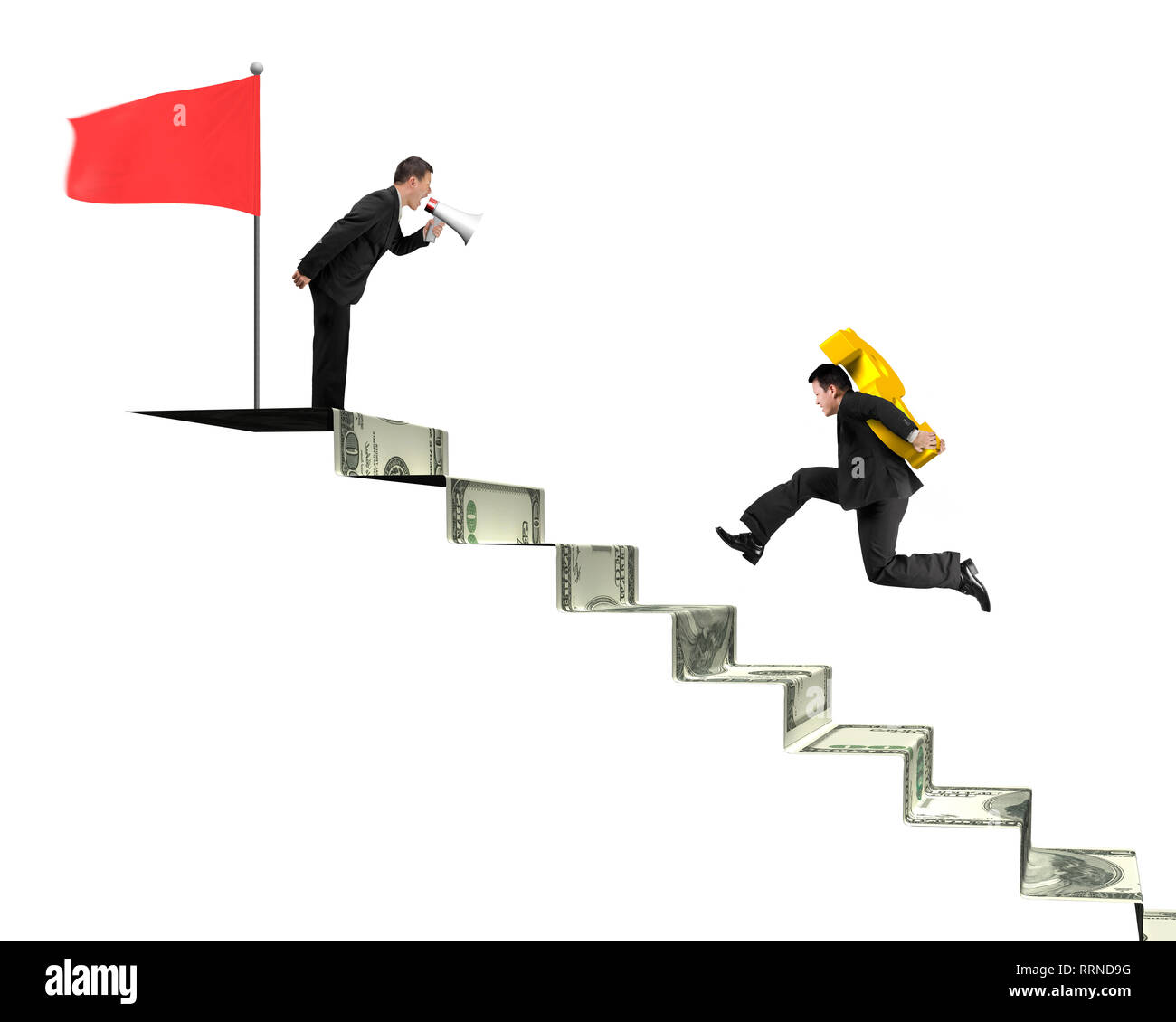 Businessman holding red flag hi-res stock photography and images - Alamy