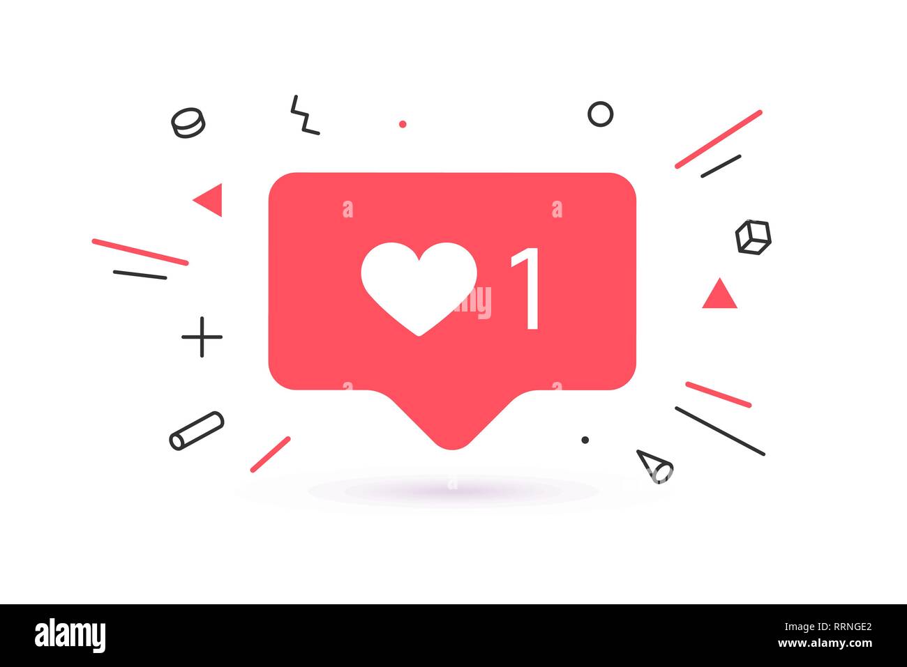 Notifications icon Like, speech bubble. Like icon with heart Stock ...