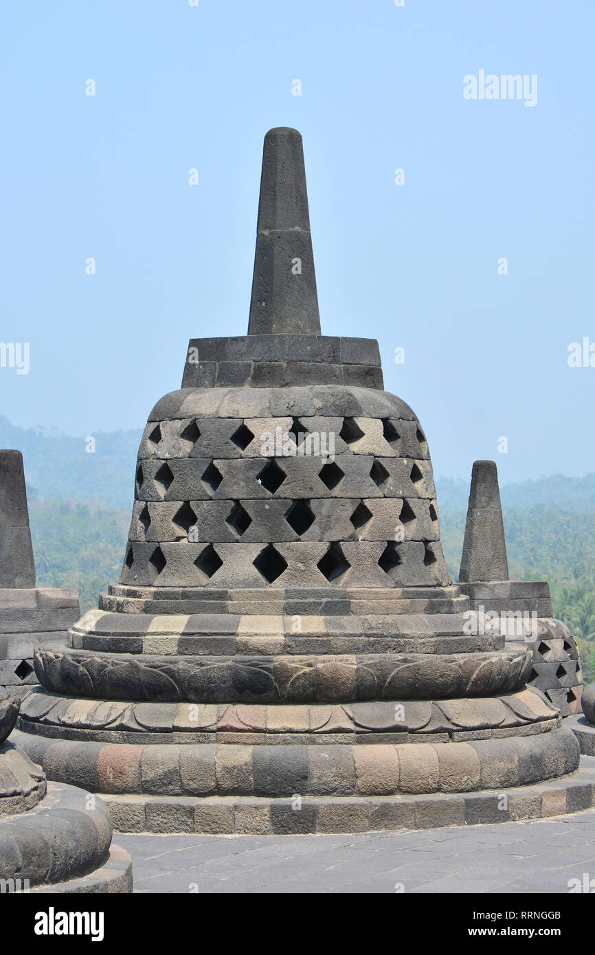 Mahayana Buddhist Temple (9th century), Borobudur, Central Java ...