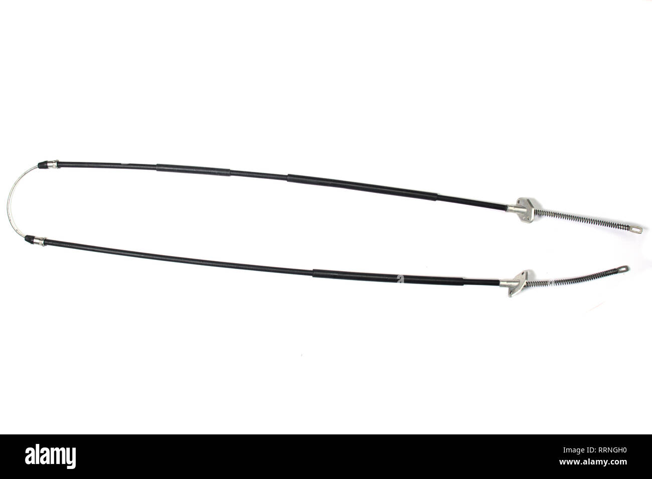 wire parking brake car isolated on white background Stock Photo - Alamy