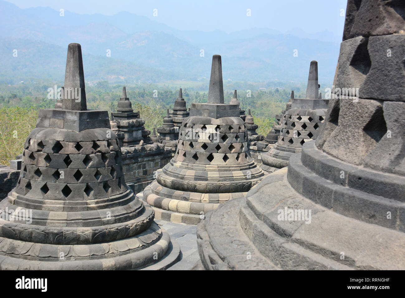 Mahayana Buddhist Temple (9th century), Borobudur, Central Java ...