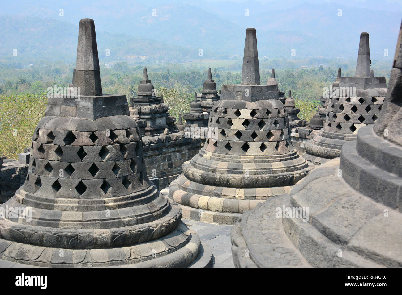 Mahayana Buddhist Temple (9th century), Borobudur, Central Java ...