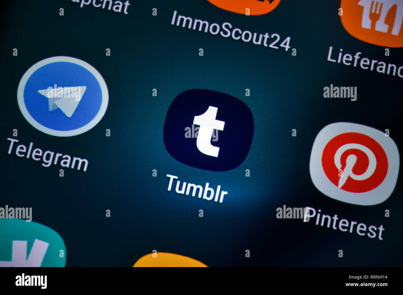 Smartphone, display, ext., Tumblr, Display, App Stock Photo - Alamy