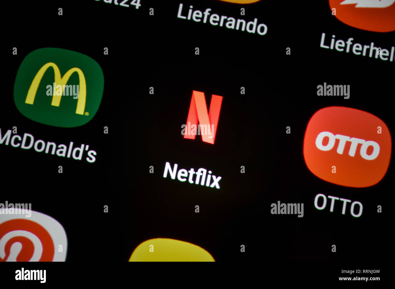 Smartphone, display, ext., Netflix, Display, App Stock Photo - Alamy