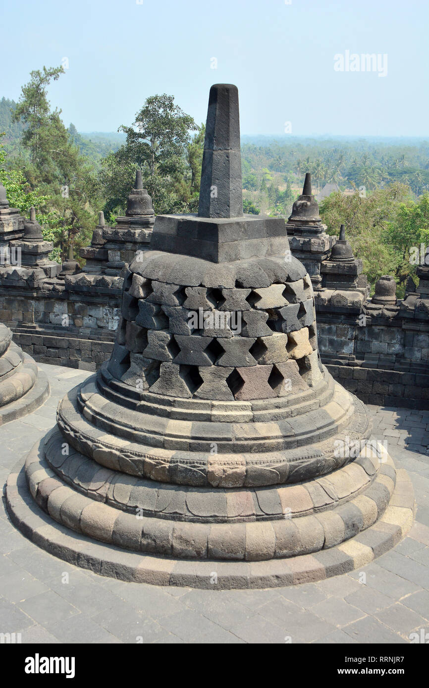 Mahayana Buddhist Temple (9th century), Borobudur, Central Java ...