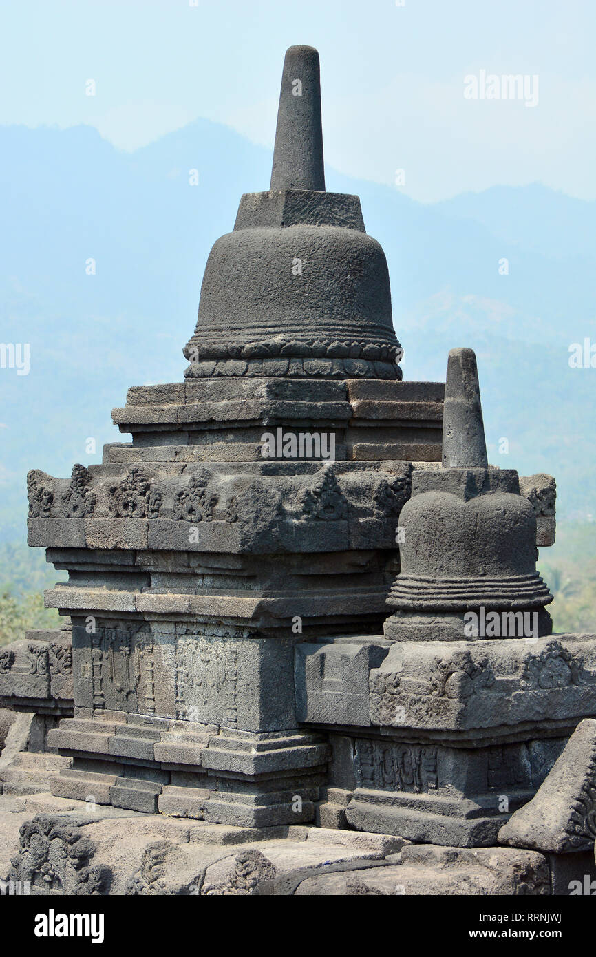 Mahayana Buddhist Temple (9th century), Borobudur, Central Java ...
