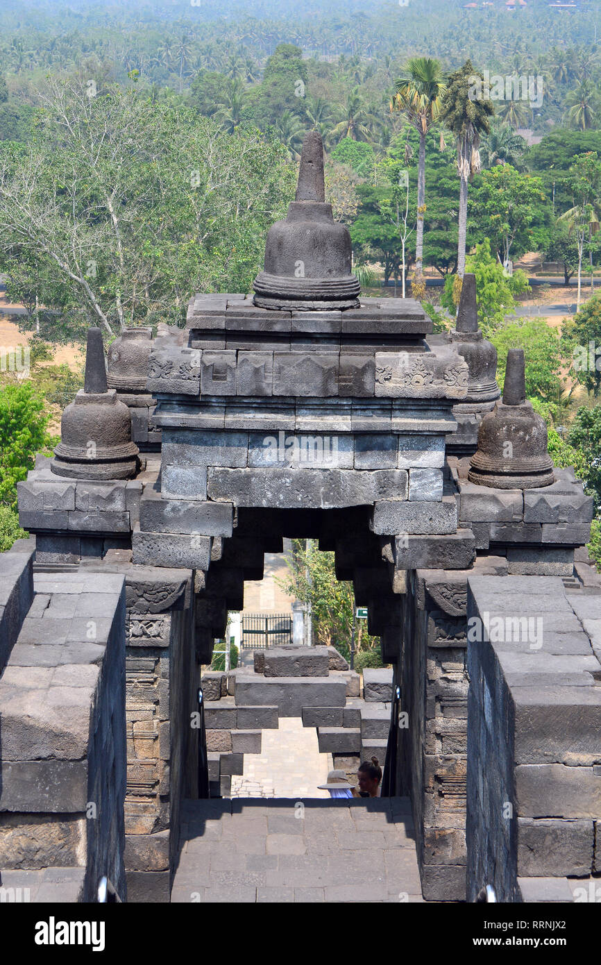 Mahayana Buddhist Temple (9th century), Borobudur, Central Java ...