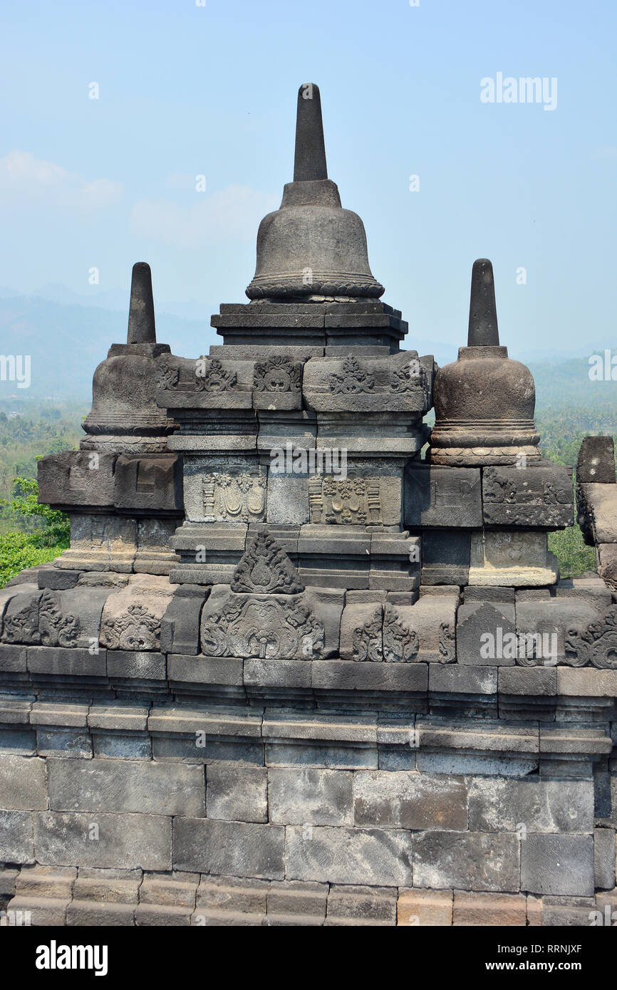 Mahayana Buddhist Temple (9th century), Borobudur, Central Java ...