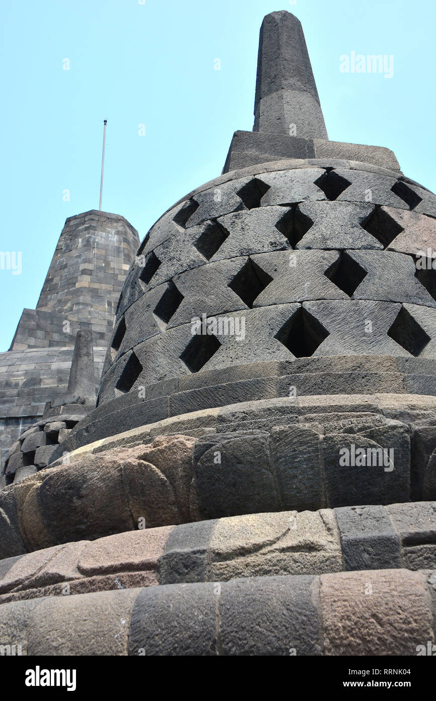 Mahayana Buddhist Temple (9th century), Borobudur, Central Java ...