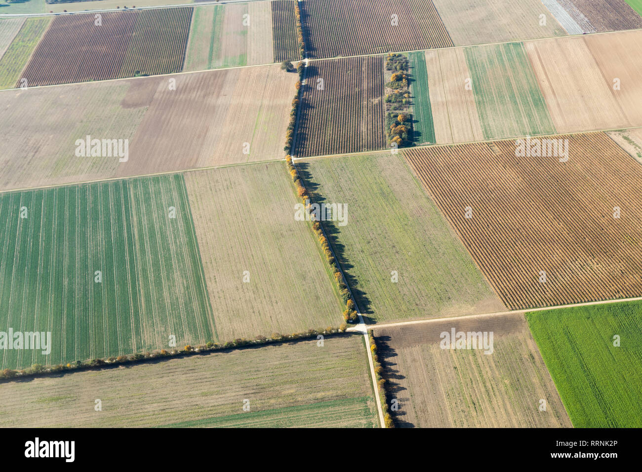 Aerial view of fields in Southern Germany Stock Photo - Alamy