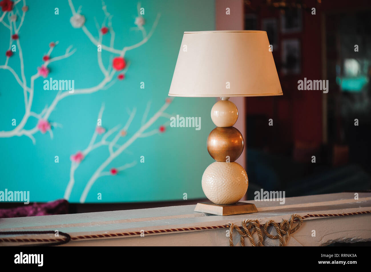 Luxury hotel lobby and furniture, lamp on the table Stock Photo - Alamy