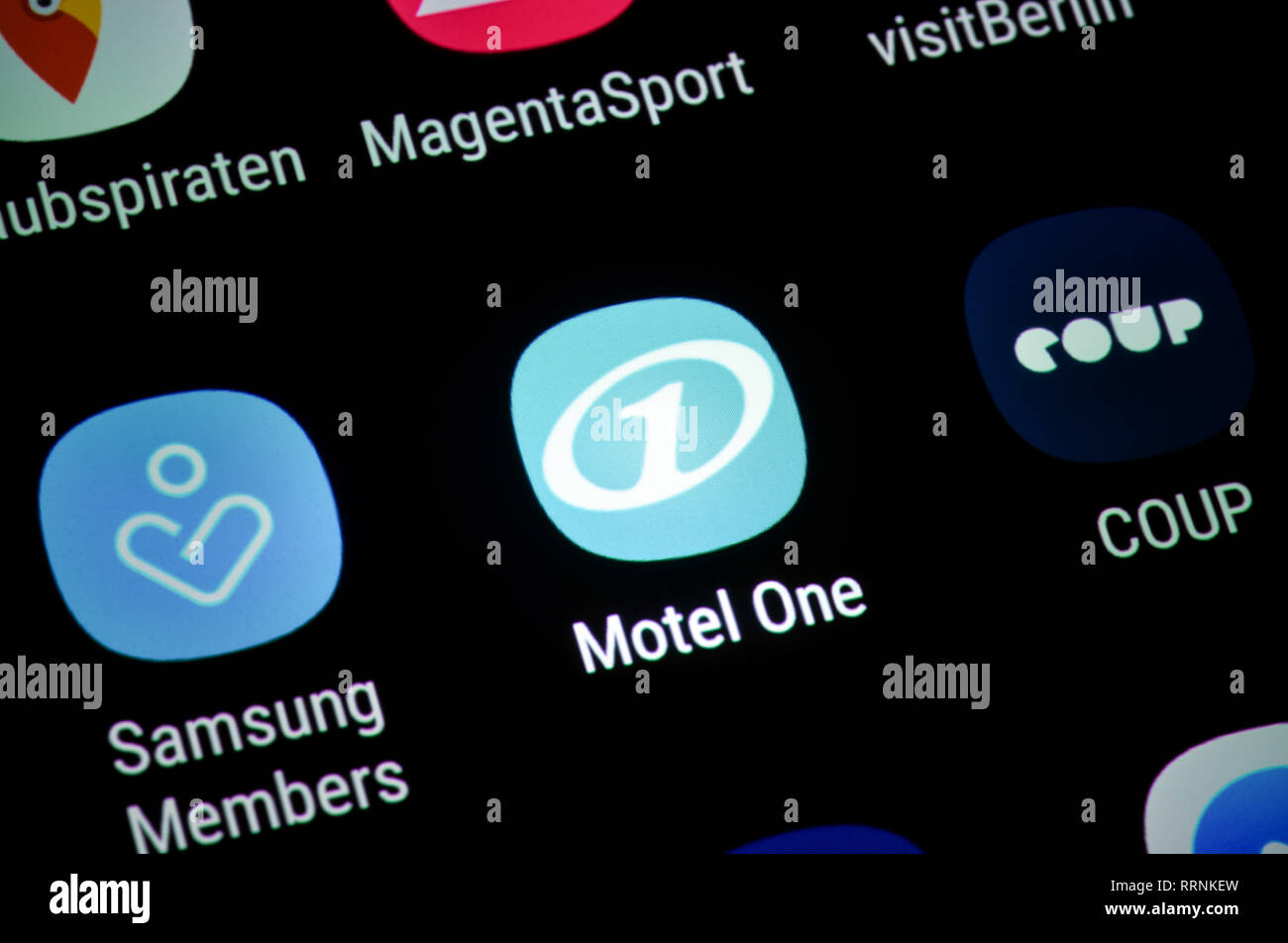 Smartphone, display, ext., motel One, Display, App, Motel One Stock ...