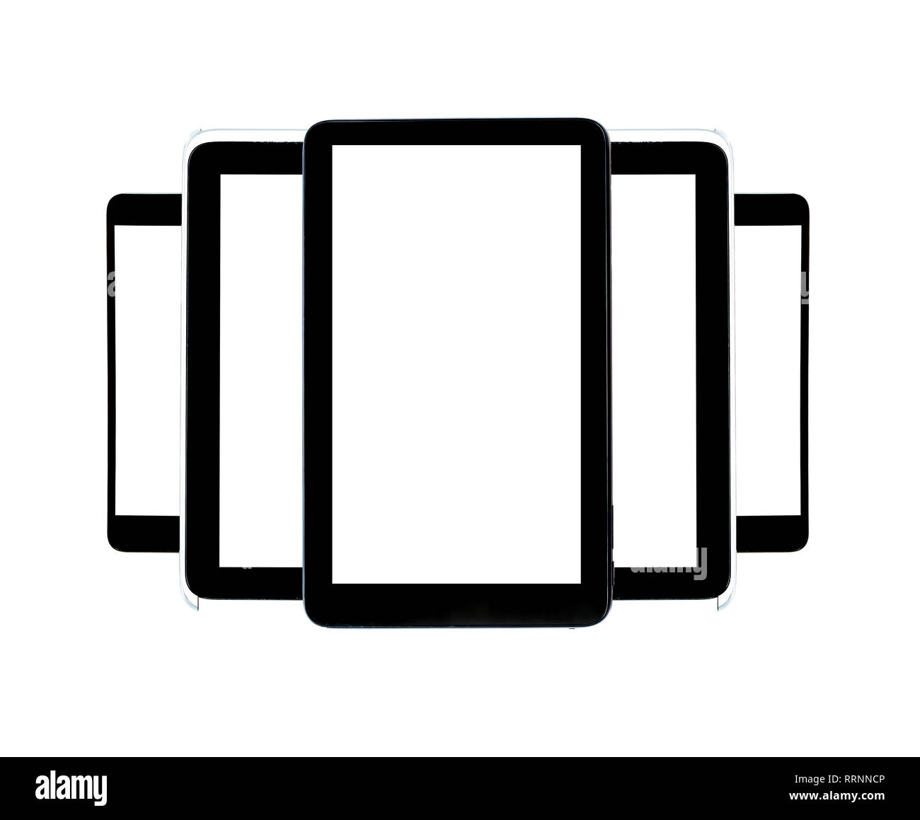 Modern tablet gadgets with isolated screen isolated on white background ...