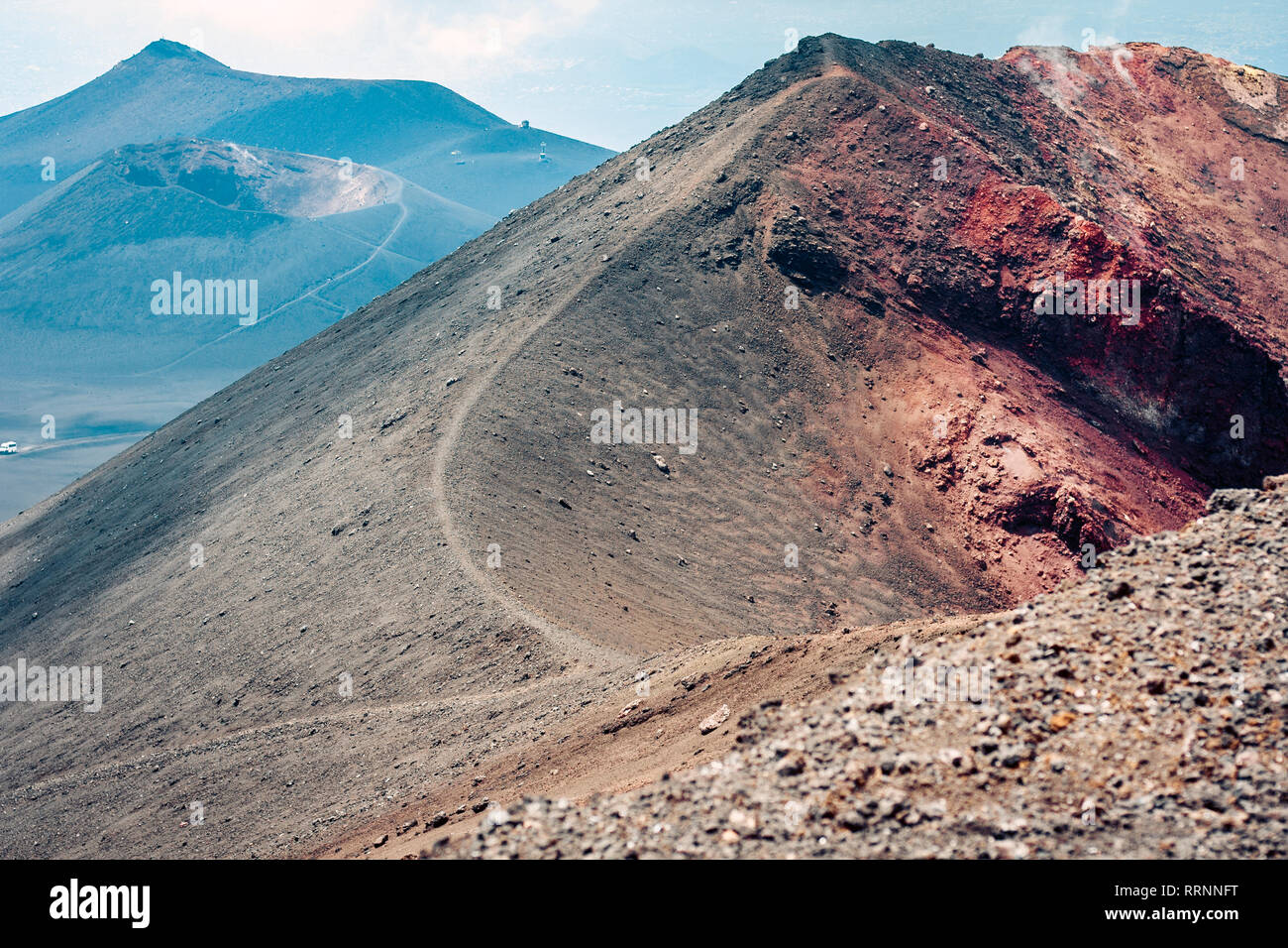Mount Etna, active volcano on the east coast of Sicily, Italy Stock ...
