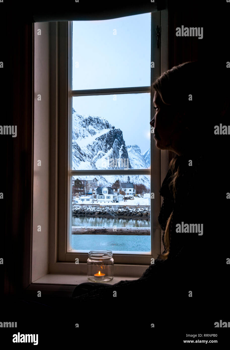 Winter Snow Scene Through Window High Resolution Stock Photography and ...