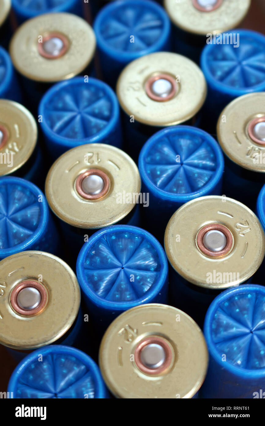 close up of shotgun cartridges tops and ends Stock Photo - Alamy