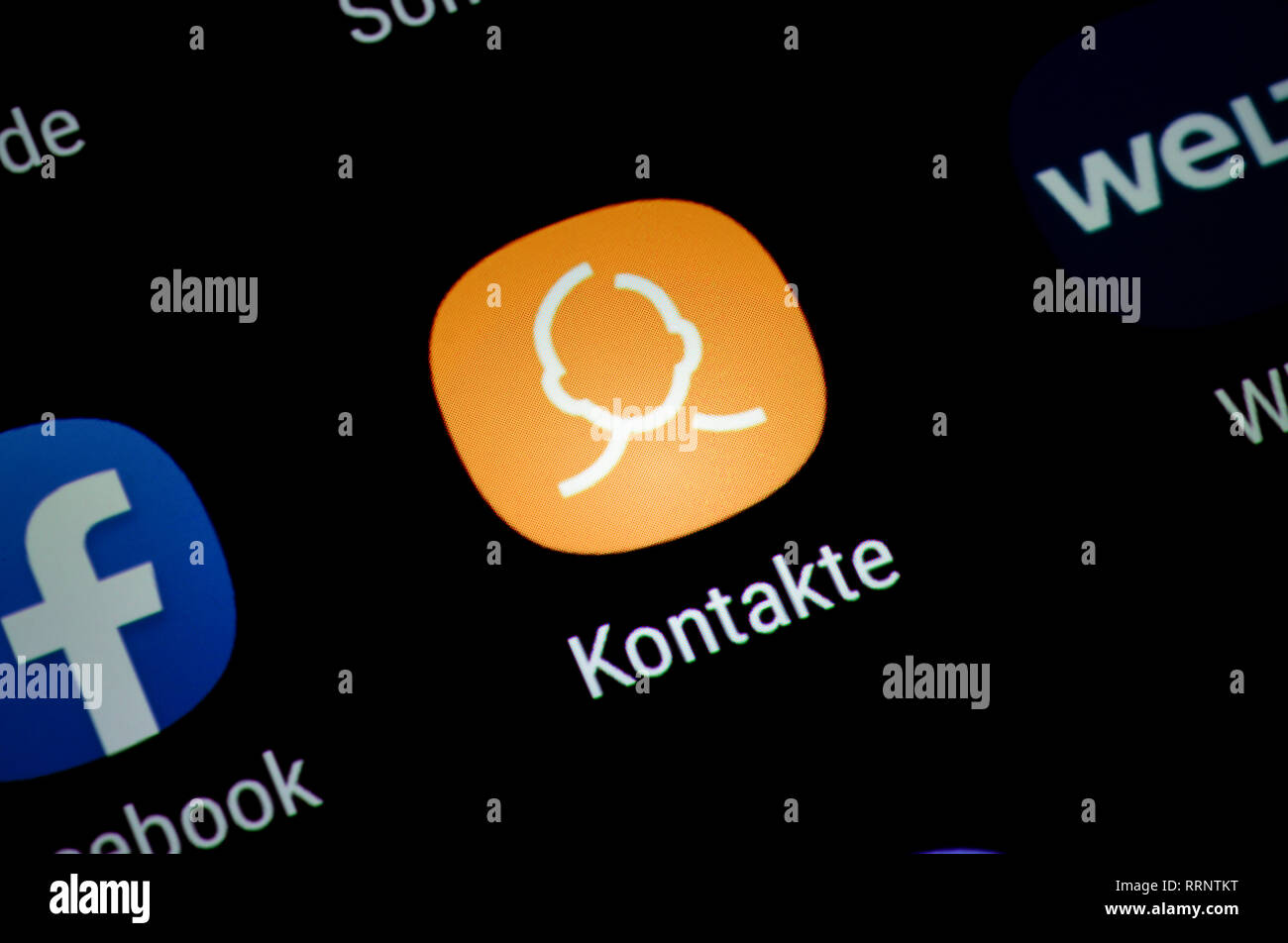 Smartphone, display, ext., contacts, Display, App, Kontakte Stock Photo ...